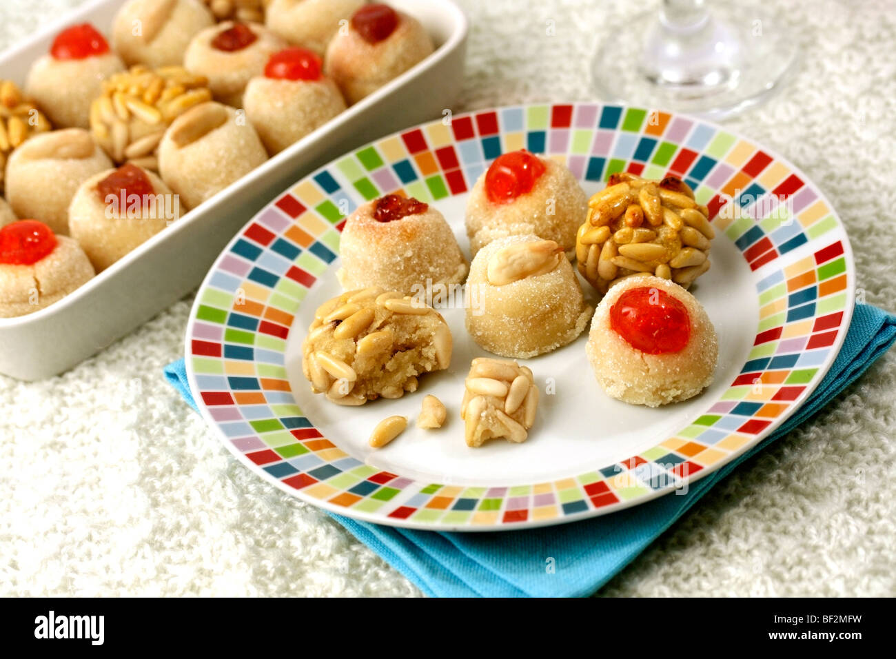 Assorted 'panellets'. Recipe available Stock Photo - Alamy