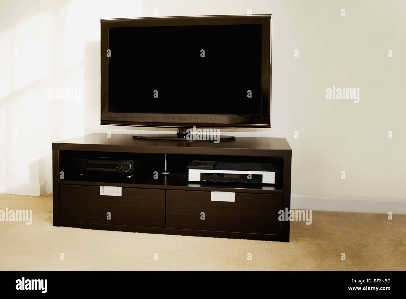 LCD television on a table Stock Photo - Alamy