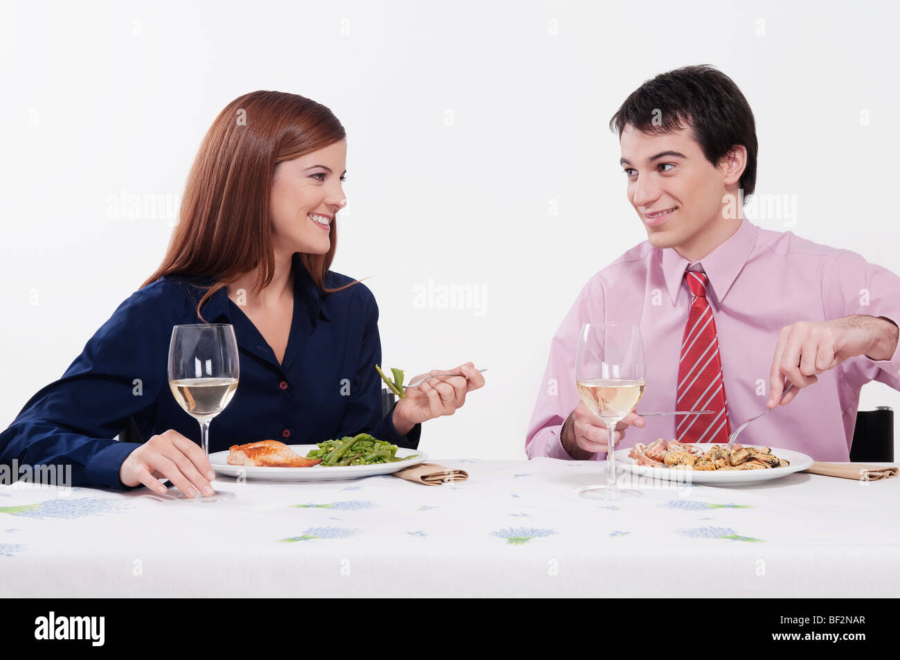 Couple having lunch together Stock Photo - Alamy