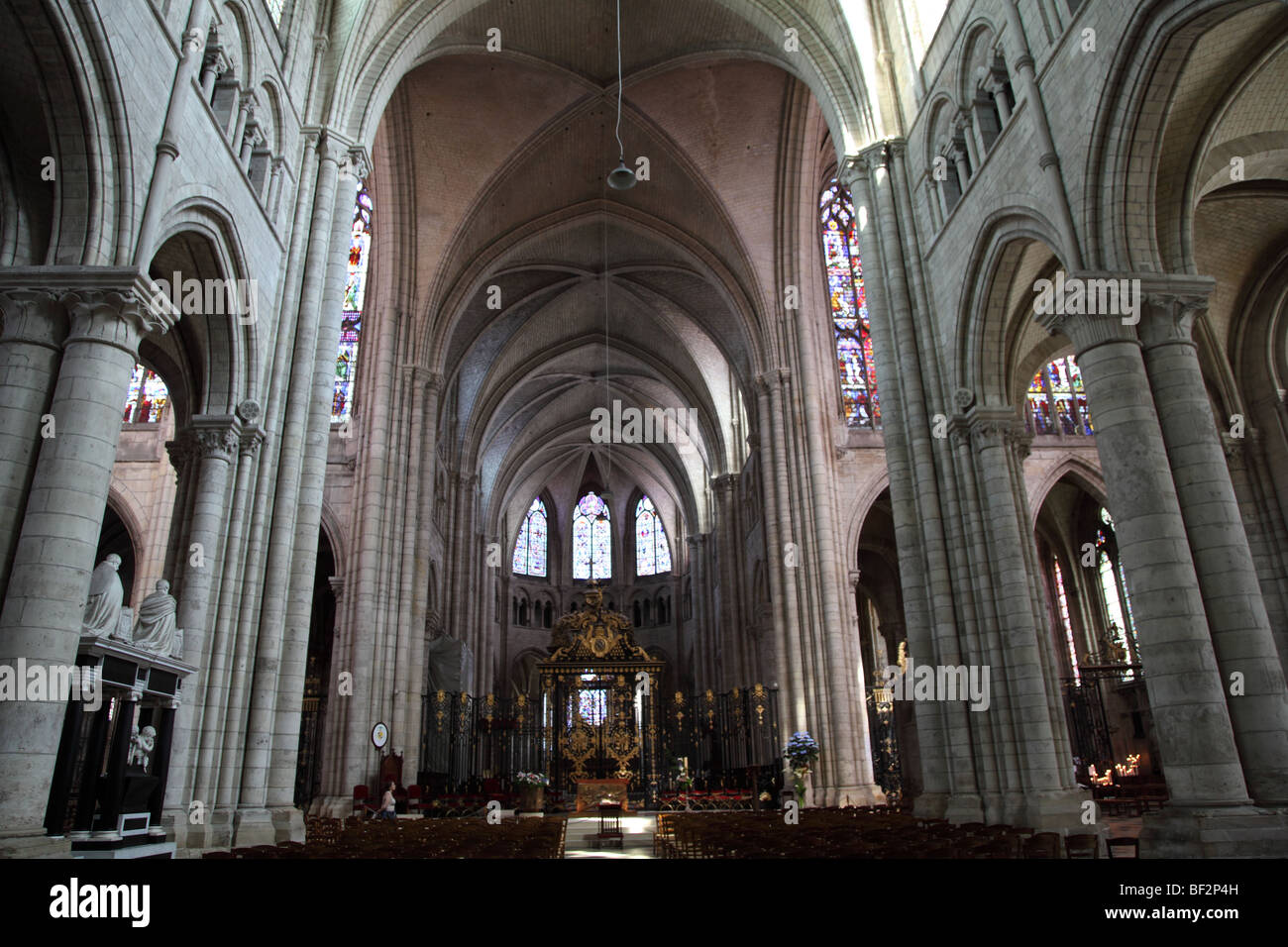 France Sens Cathedral Nave Stock Photo - Alamy