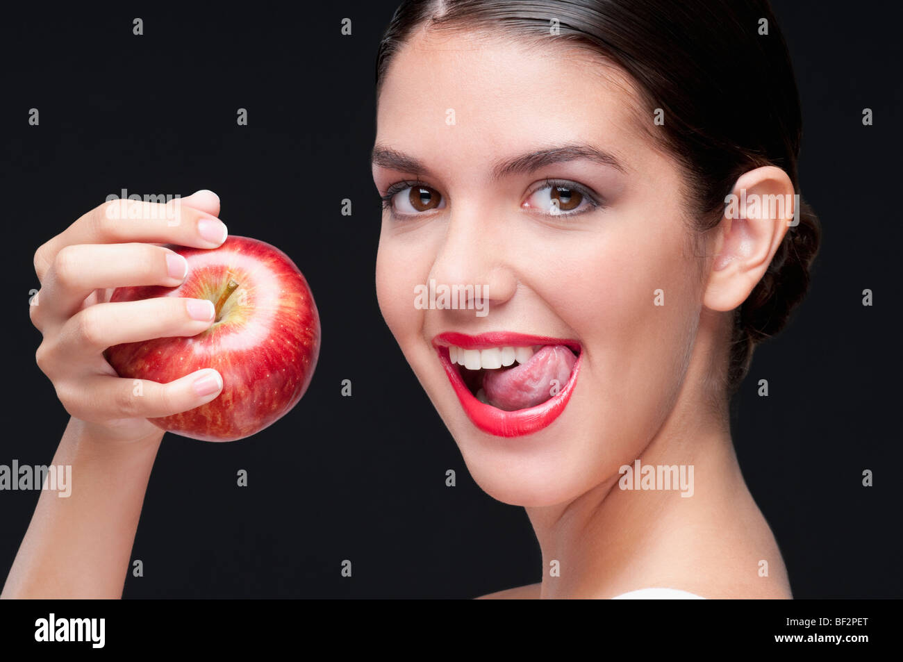 Close Up Image Red Lips Stock Photos & Close Up Image Red Lips Stock ...