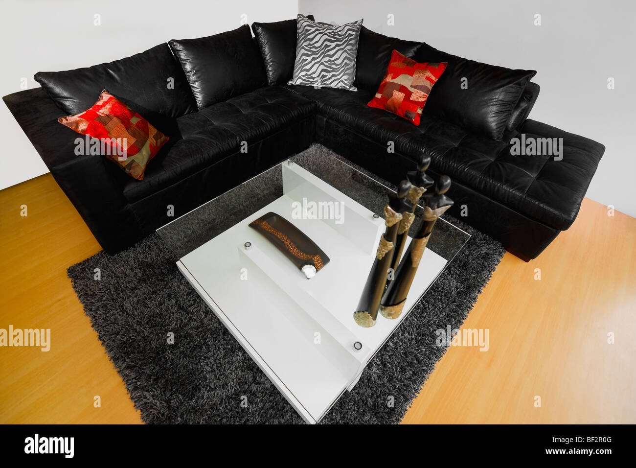 High angle view of a living room Stock Photo - Alamy
