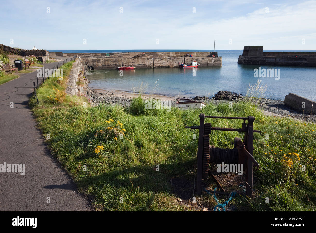 Craster, Northumberland, England, UK, Europe. Waterfront and harbour in ...