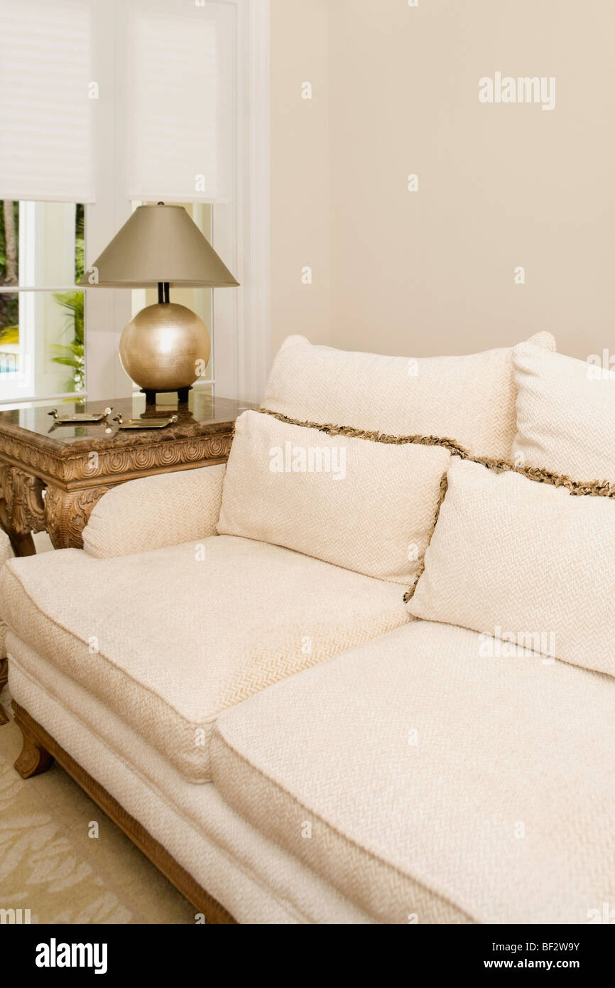 Couch in a living room Stock Photo - Alamy