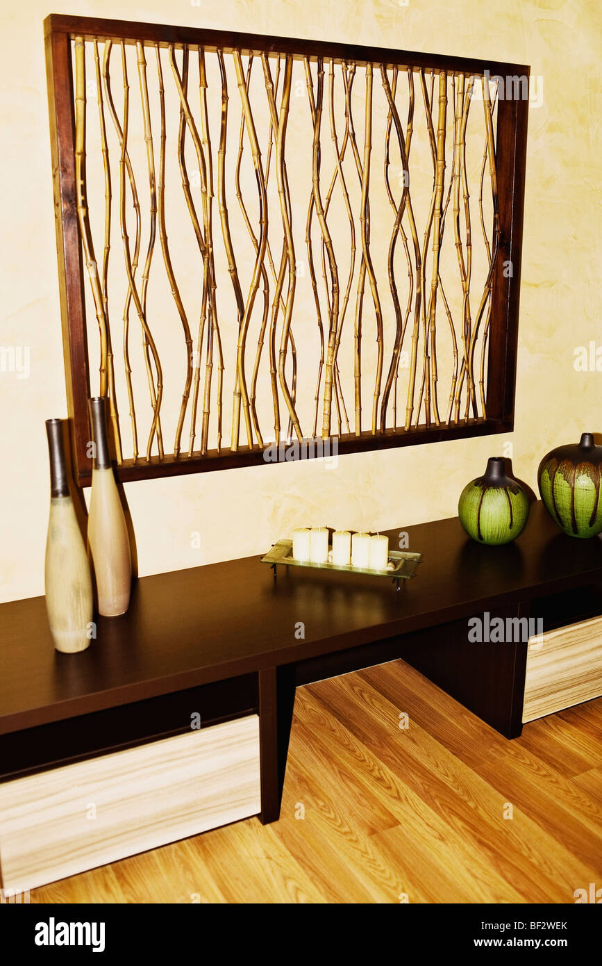 Vases on a sideboard Stock Photo - Alamy