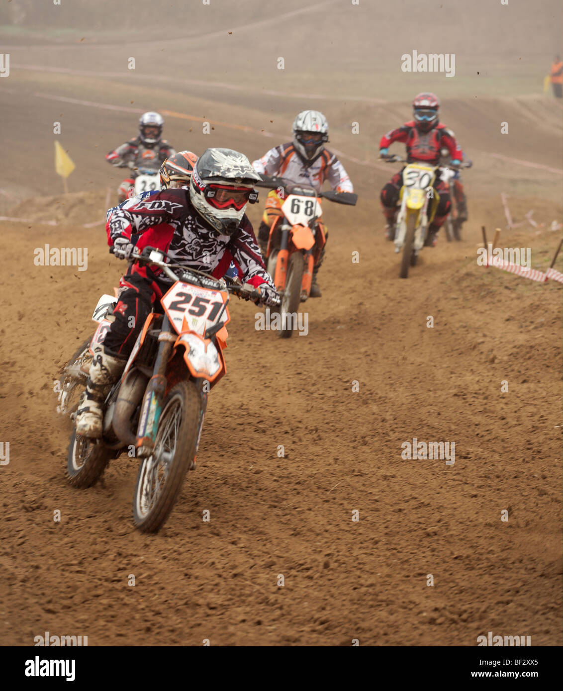 Competition on motorcycle sports among the youngest racers Stock Photo ...