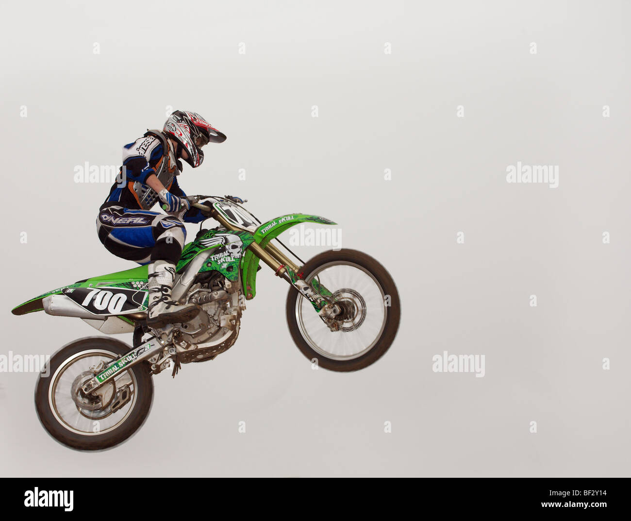 Competition on motorcycle sports among the youngest racers Stock Photo ...