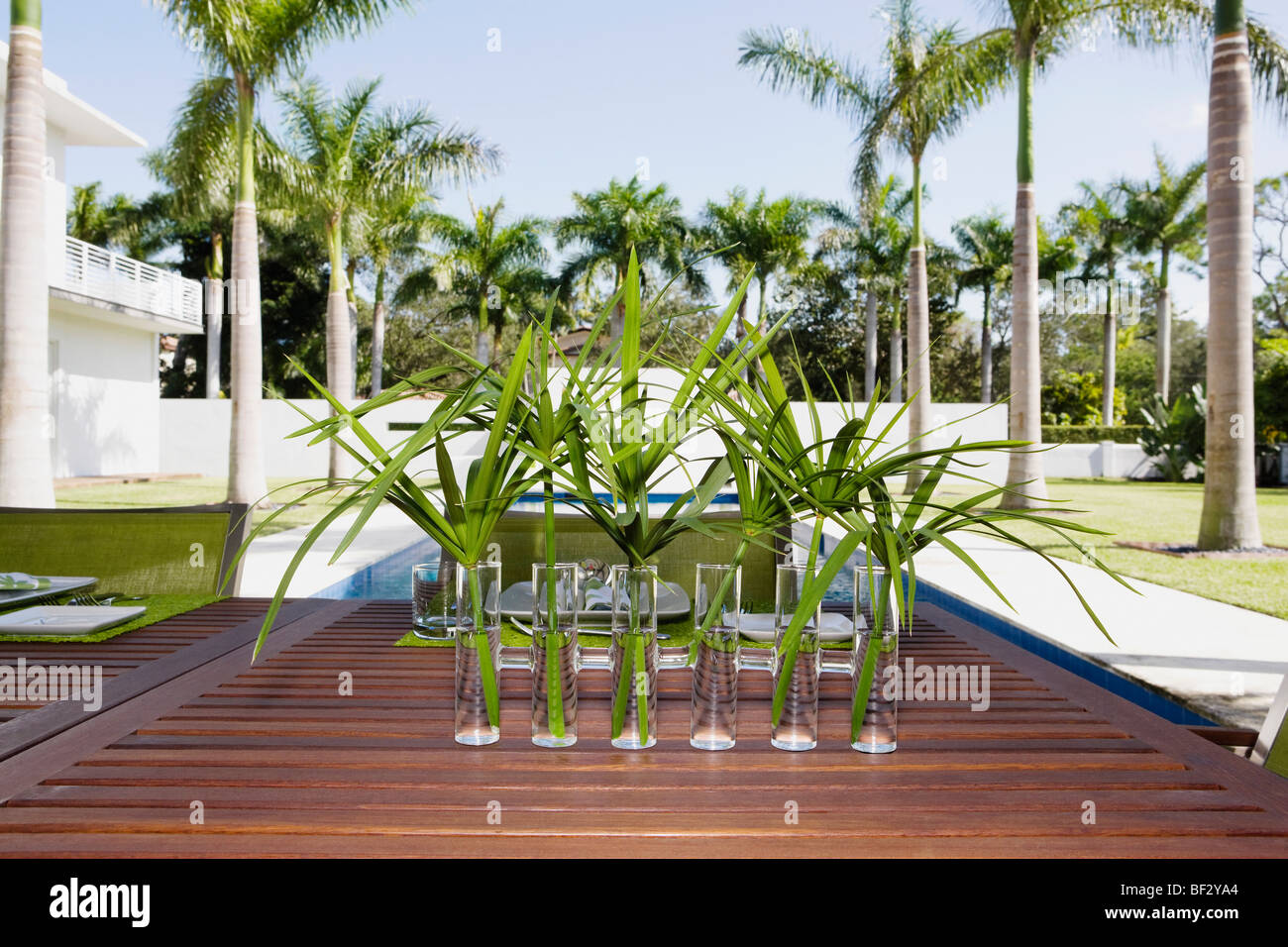 Vases on a dining table Stock Photo - Alamy