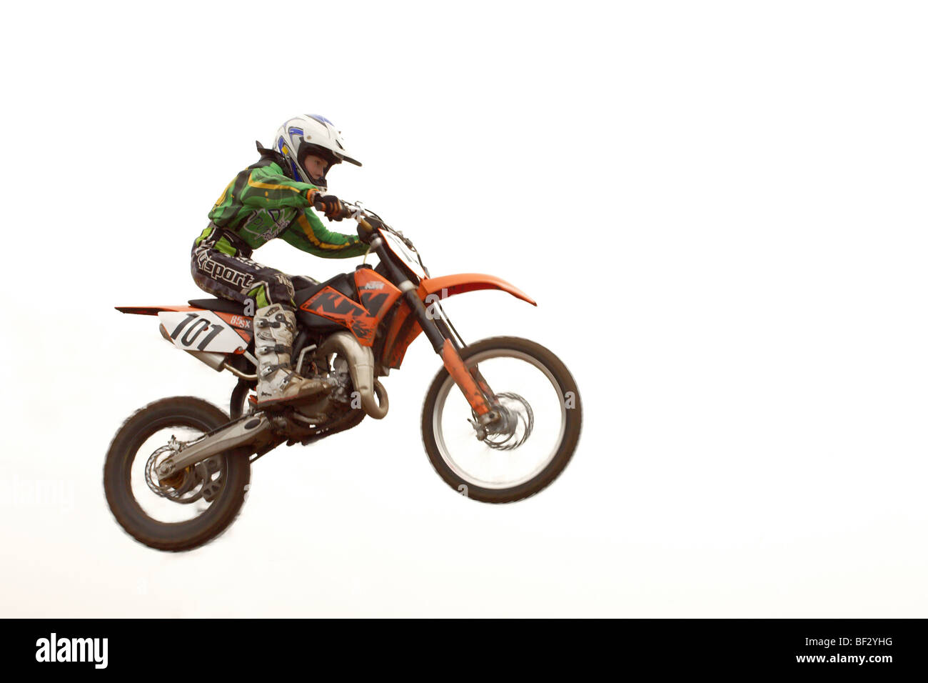 Competition on motorcycle sports among the youngest racers Stock Photo ...