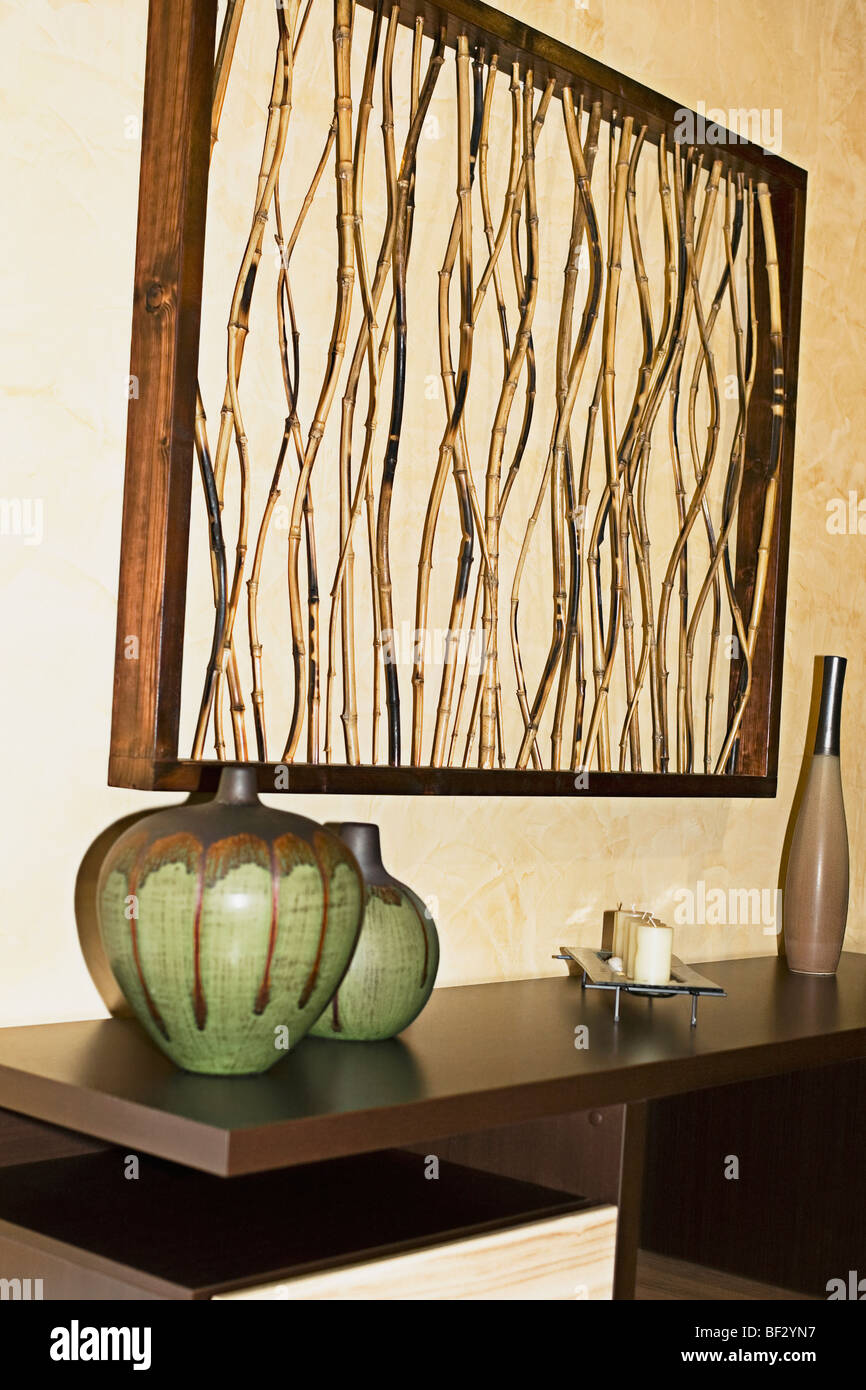Vases on a sideboard Stock Photo - Alamy