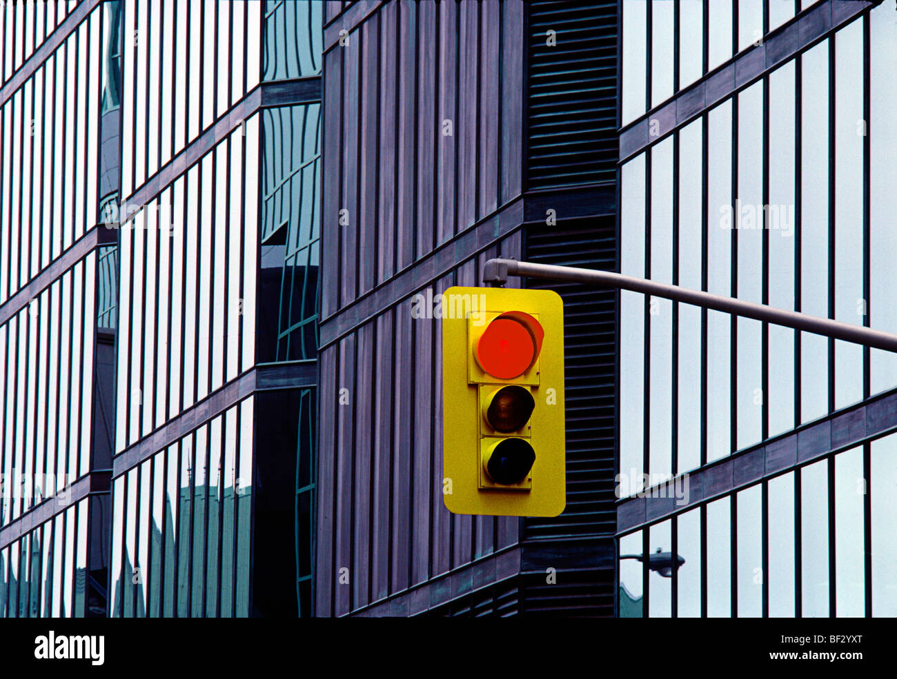 Red stoplight in a high rise cityscape Stock Photo - Alamy