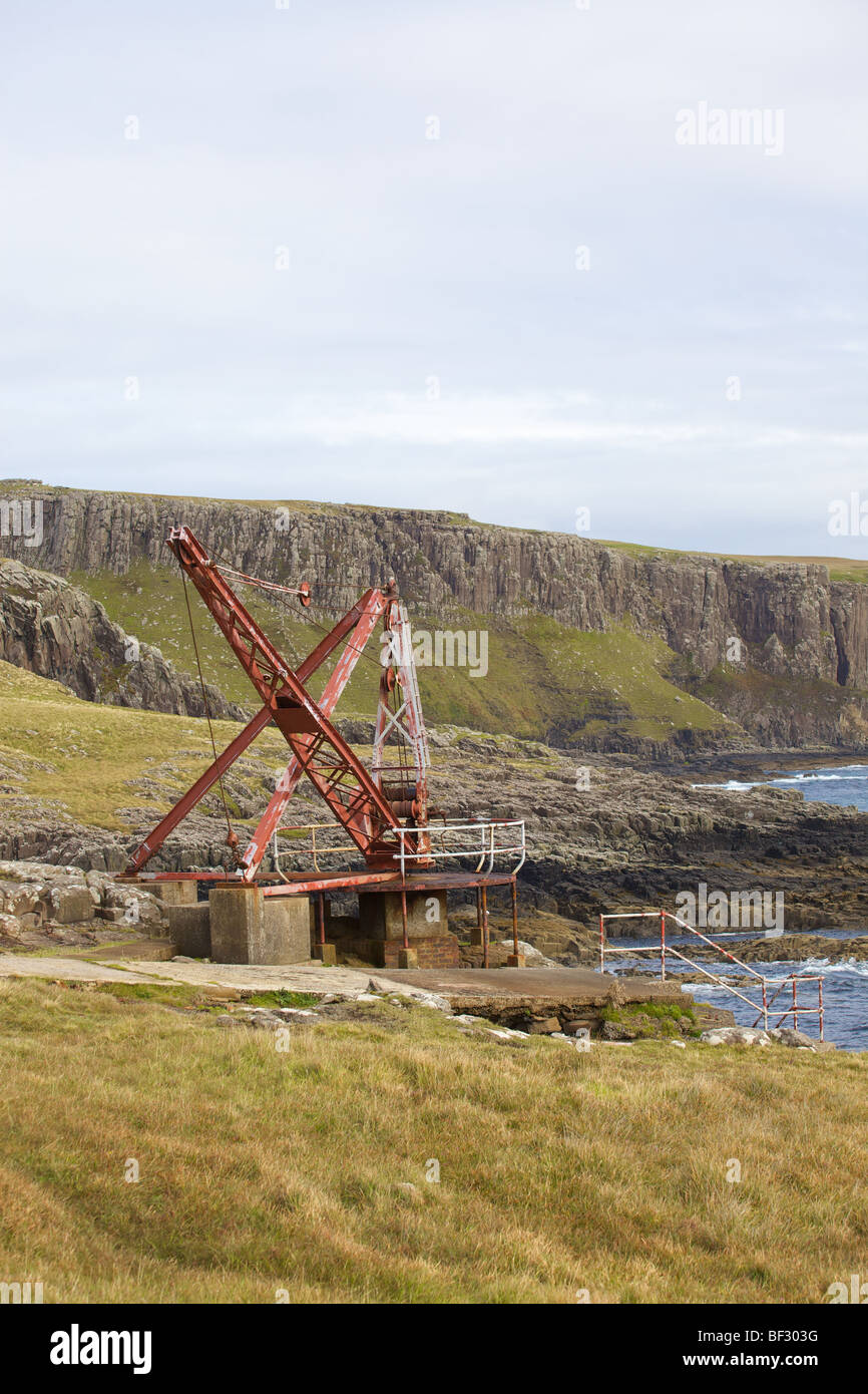 Crane at Niest Point Jetty, Glendale, Isle of Skye, Scotland Stock ...