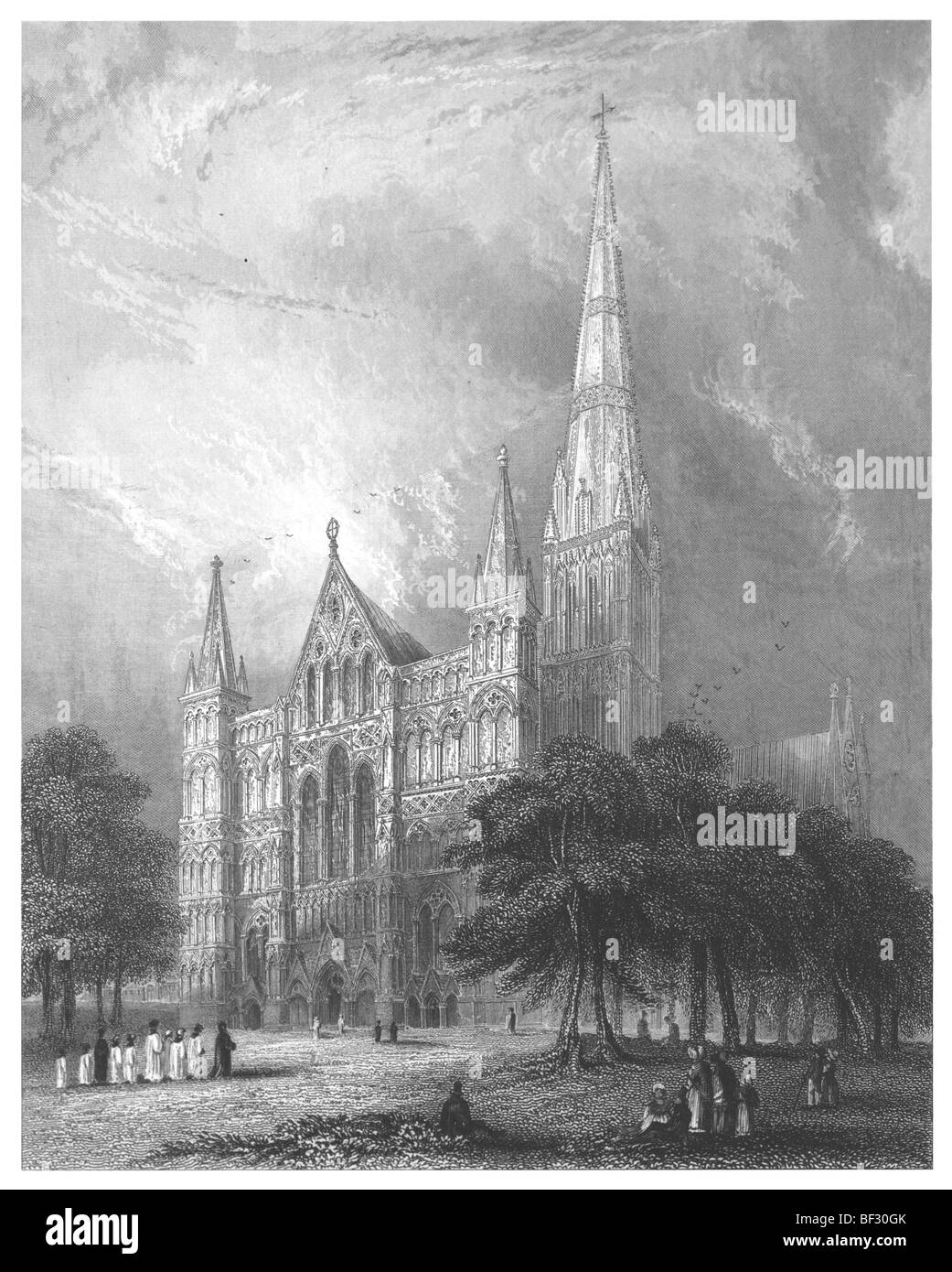 Salisbury Cathedral, West Front view Stock Photo - Alamy