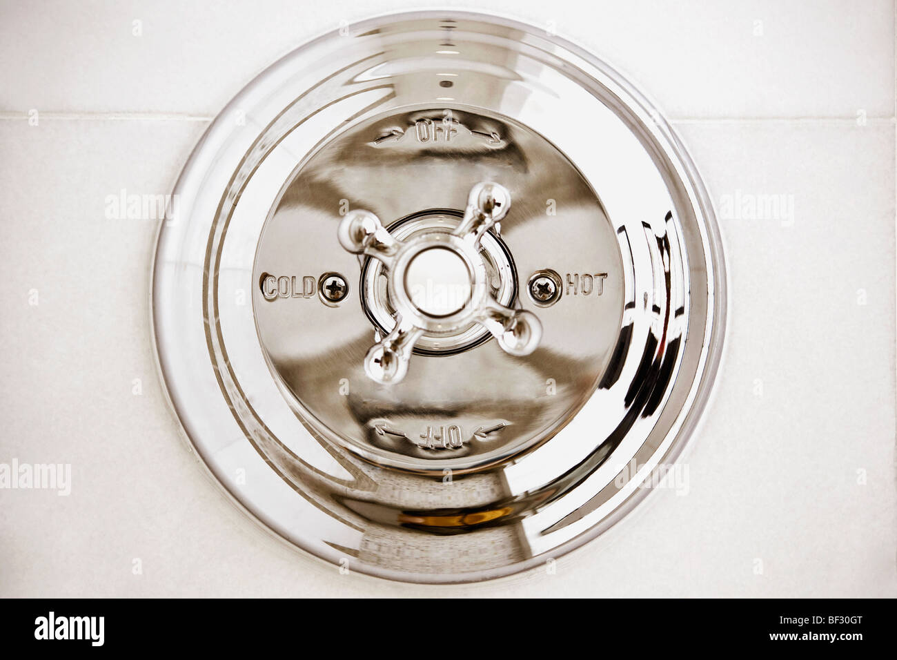 Close-up of a shower knob Stock Photo - Alamy