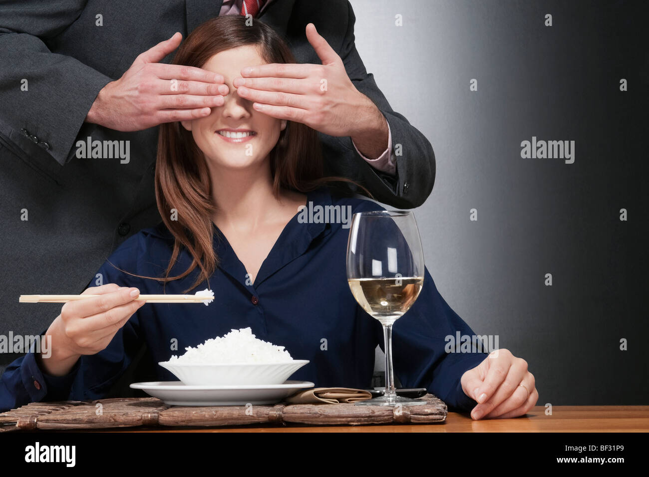 Man woman long dining table formal hi-res stock photography and images ...