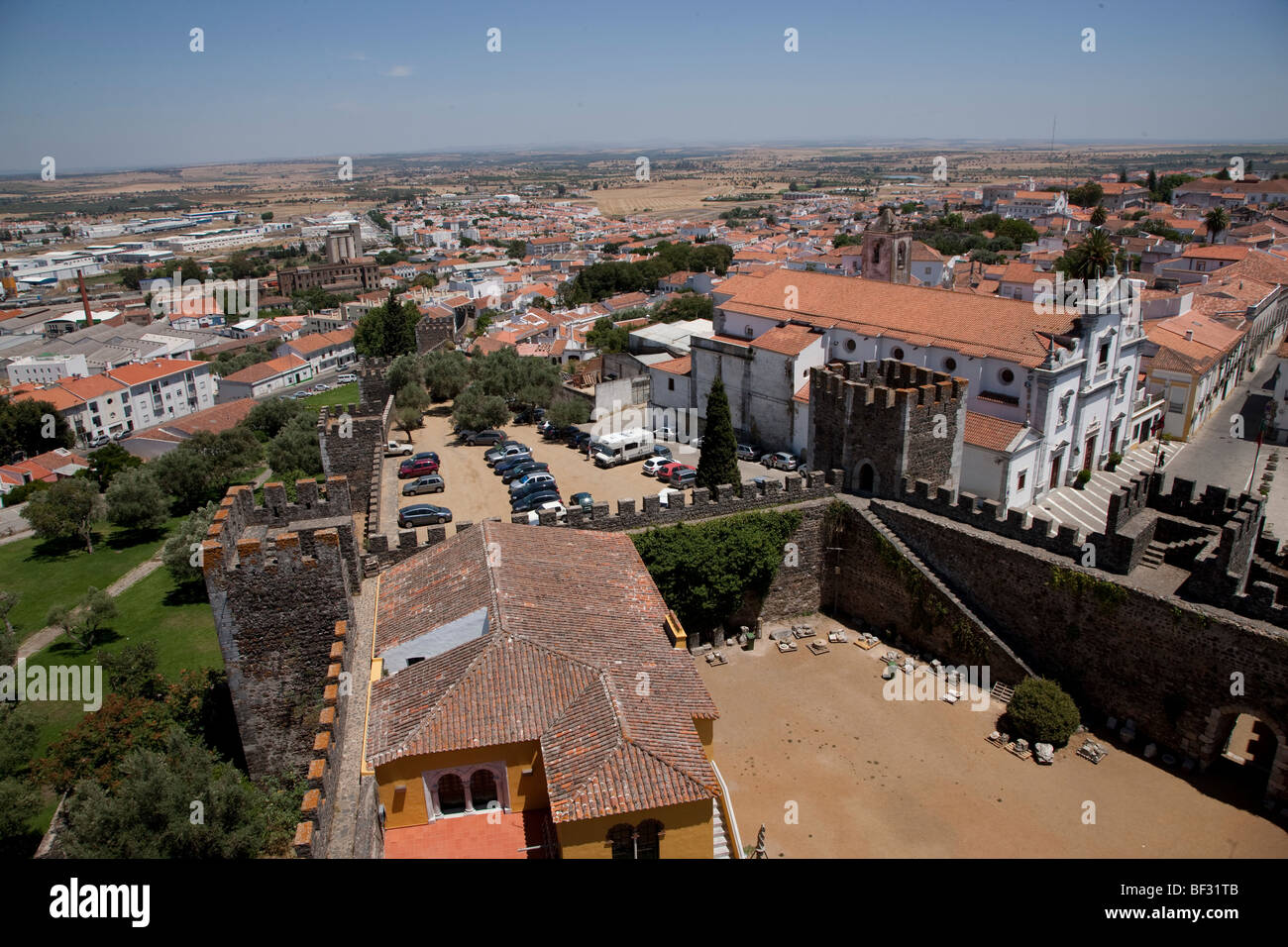 Portugal, Beja Castle, view of the Beja from the Castle roof Stock ...
