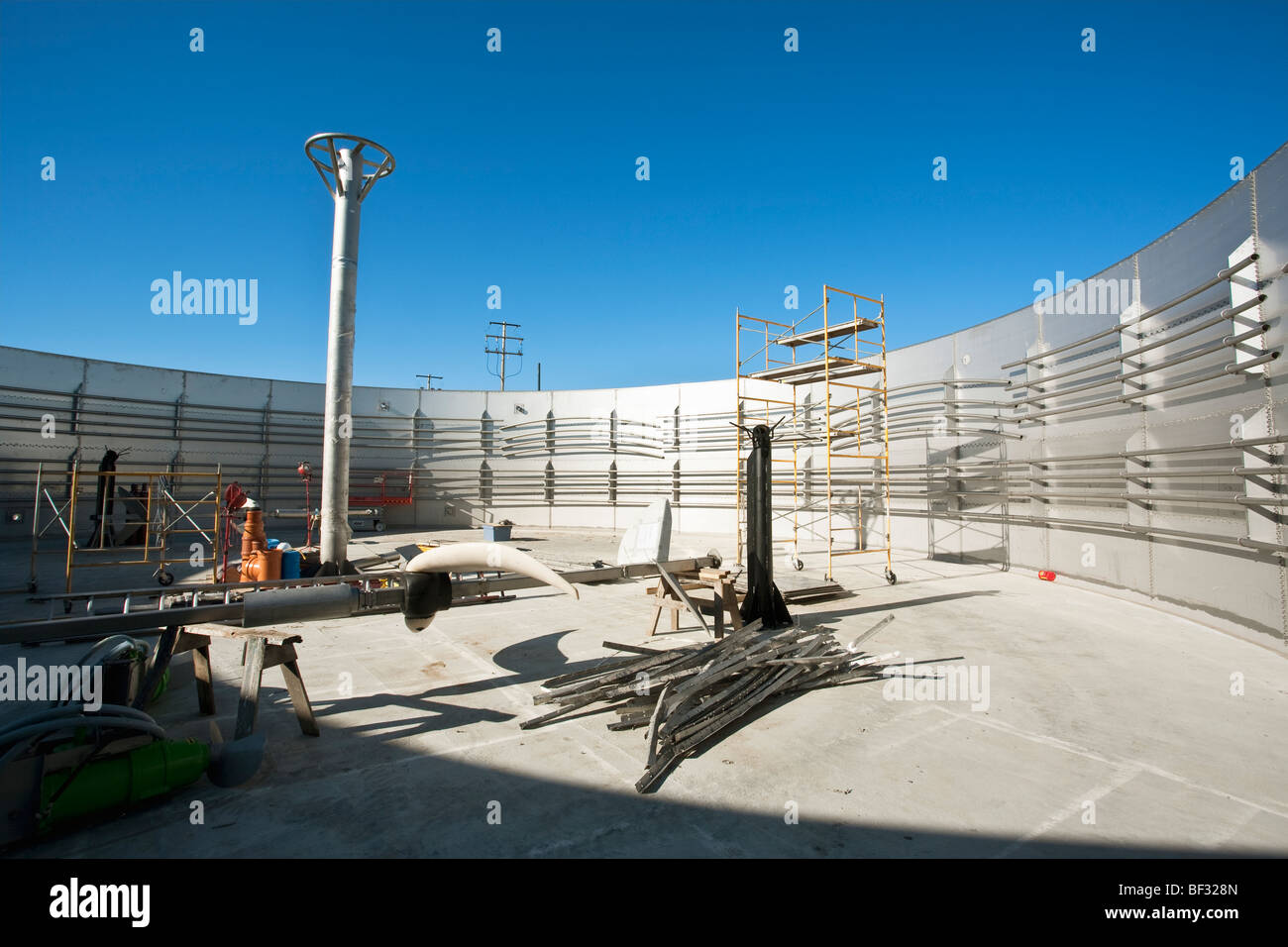 Agriculture - Interior of a methane digester under construction at a ...