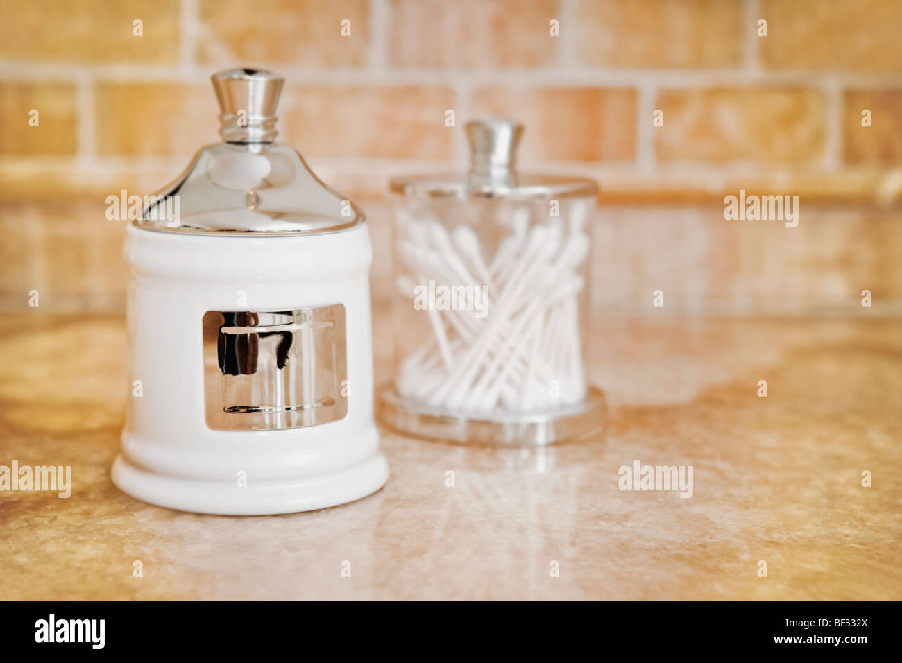 Cotton swabs in the bathroom Stock Photo - Alamy