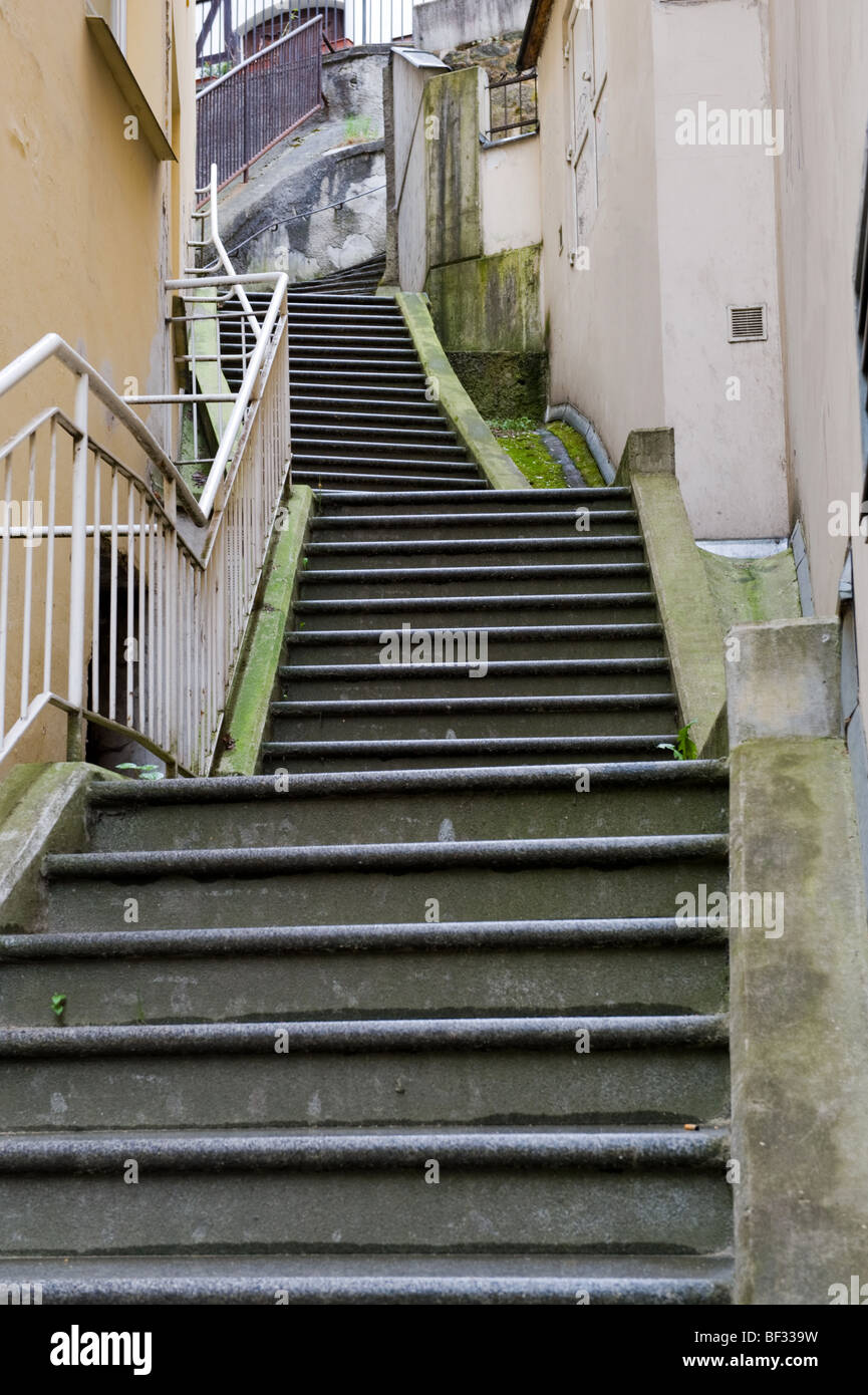 crooked stairs in prague Stock Photo - Alamy