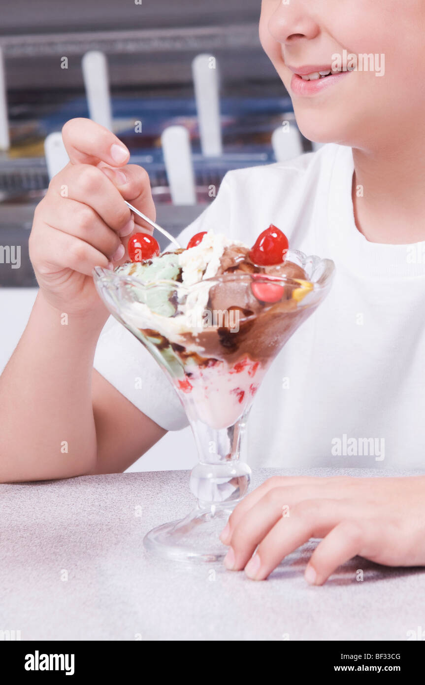 Girl enjoying ice cream Stock Photo - Alamy