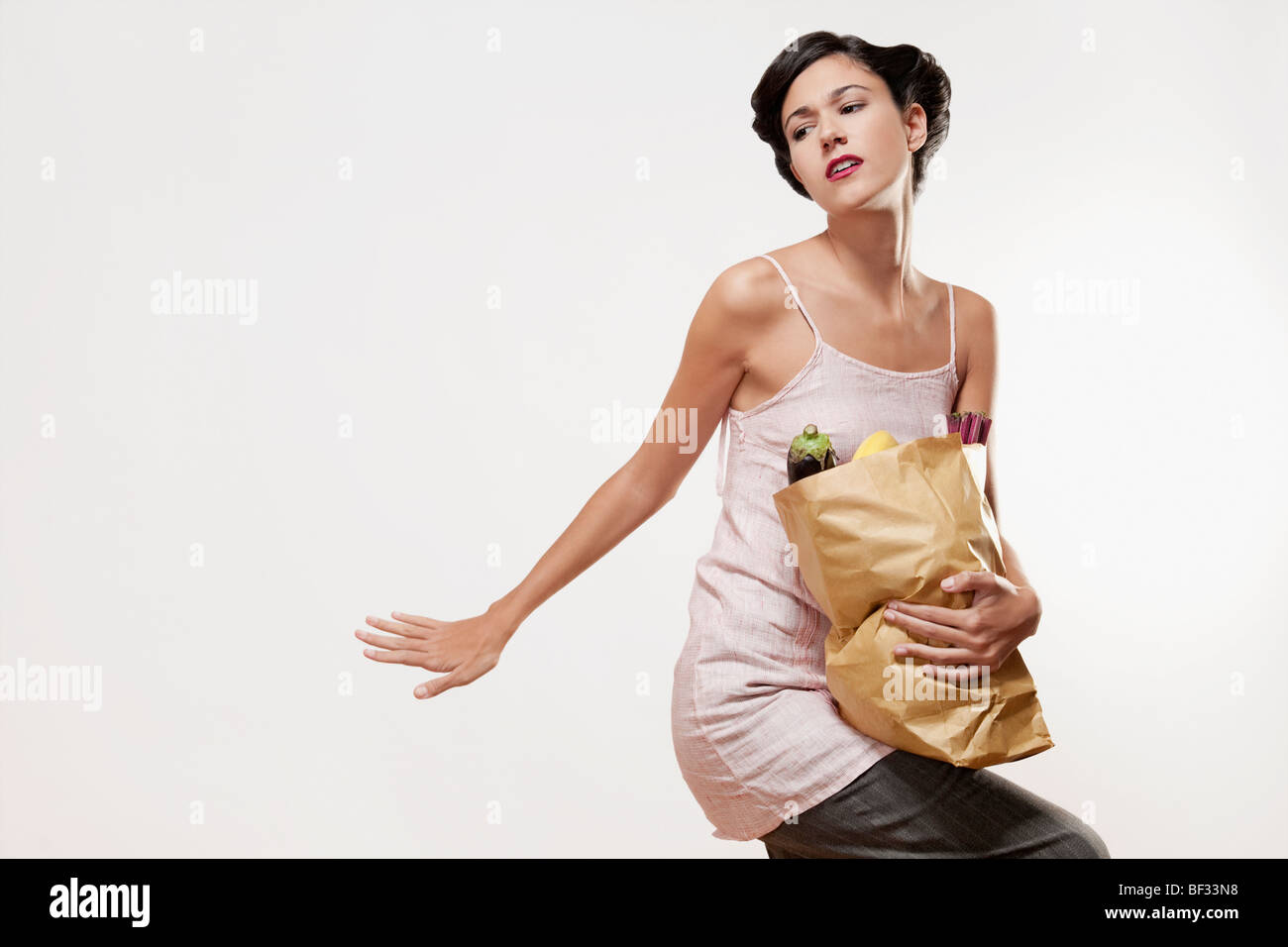 Heavy bag woman hi-res stock photography and images - Alamy