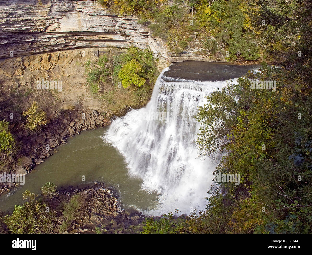 Burgess Falls at Burgess Falls State Park in the Cumberland region of ...