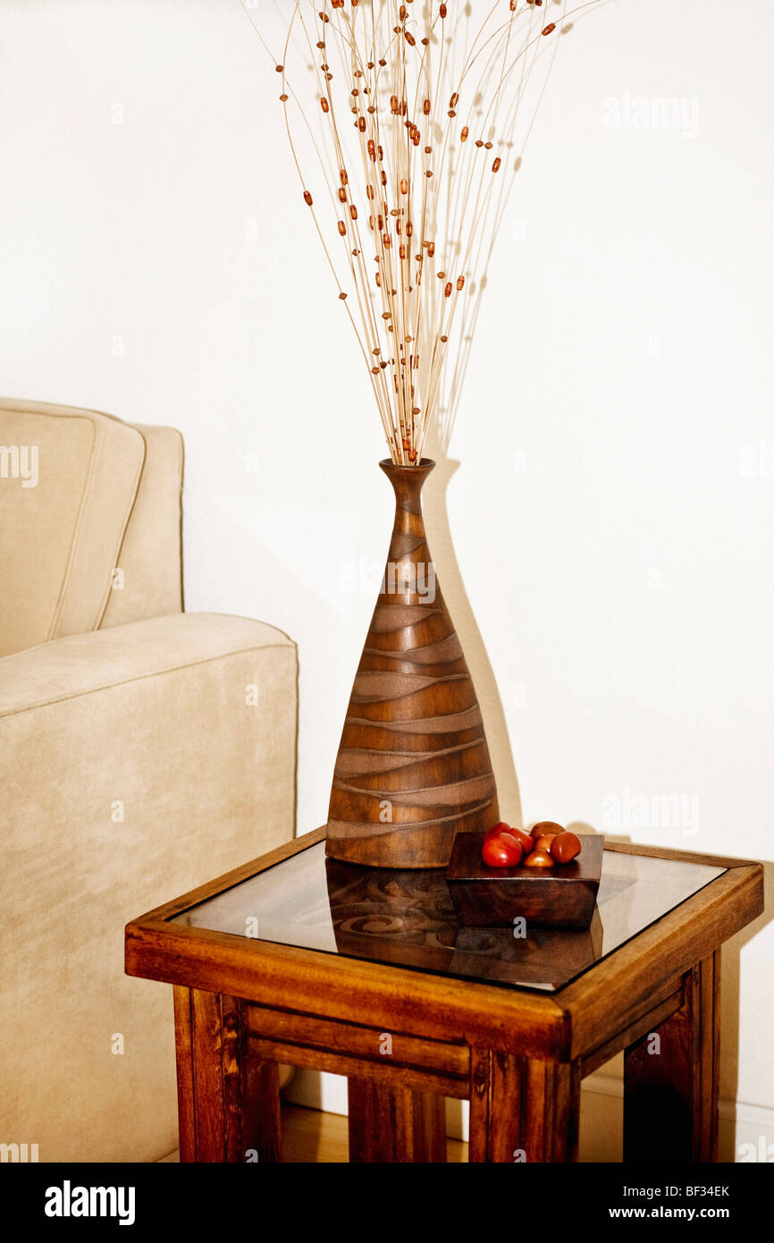 Vase on a stool Stock Photo - Alamy