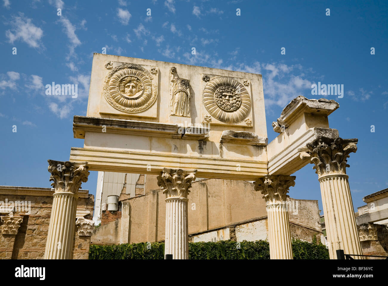 Spain, Merida, Roman Forum, Portico Stock Photo - Alamy