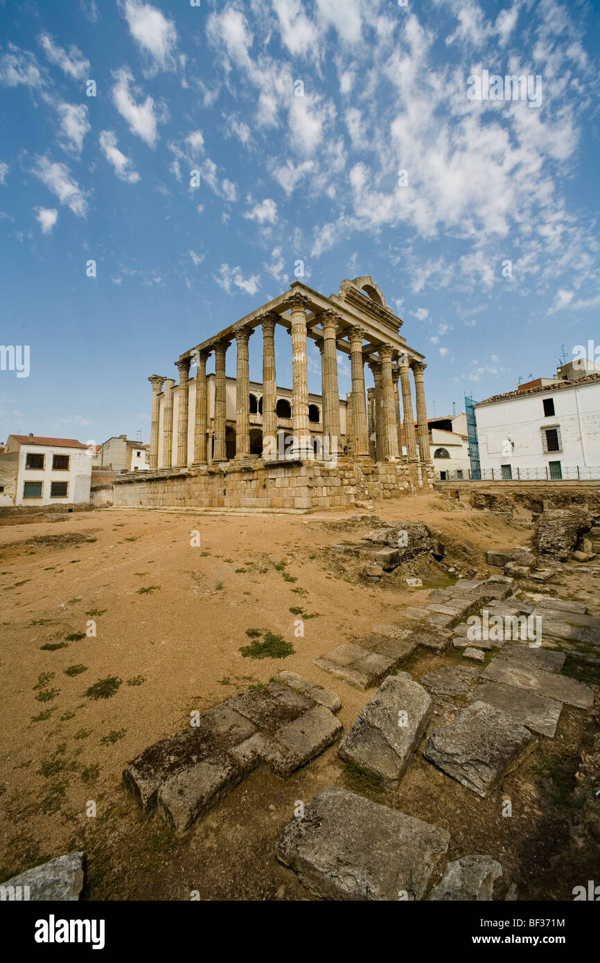 Spain, Merida, Temple of Diana UNESCO Stock Photo - Alamy