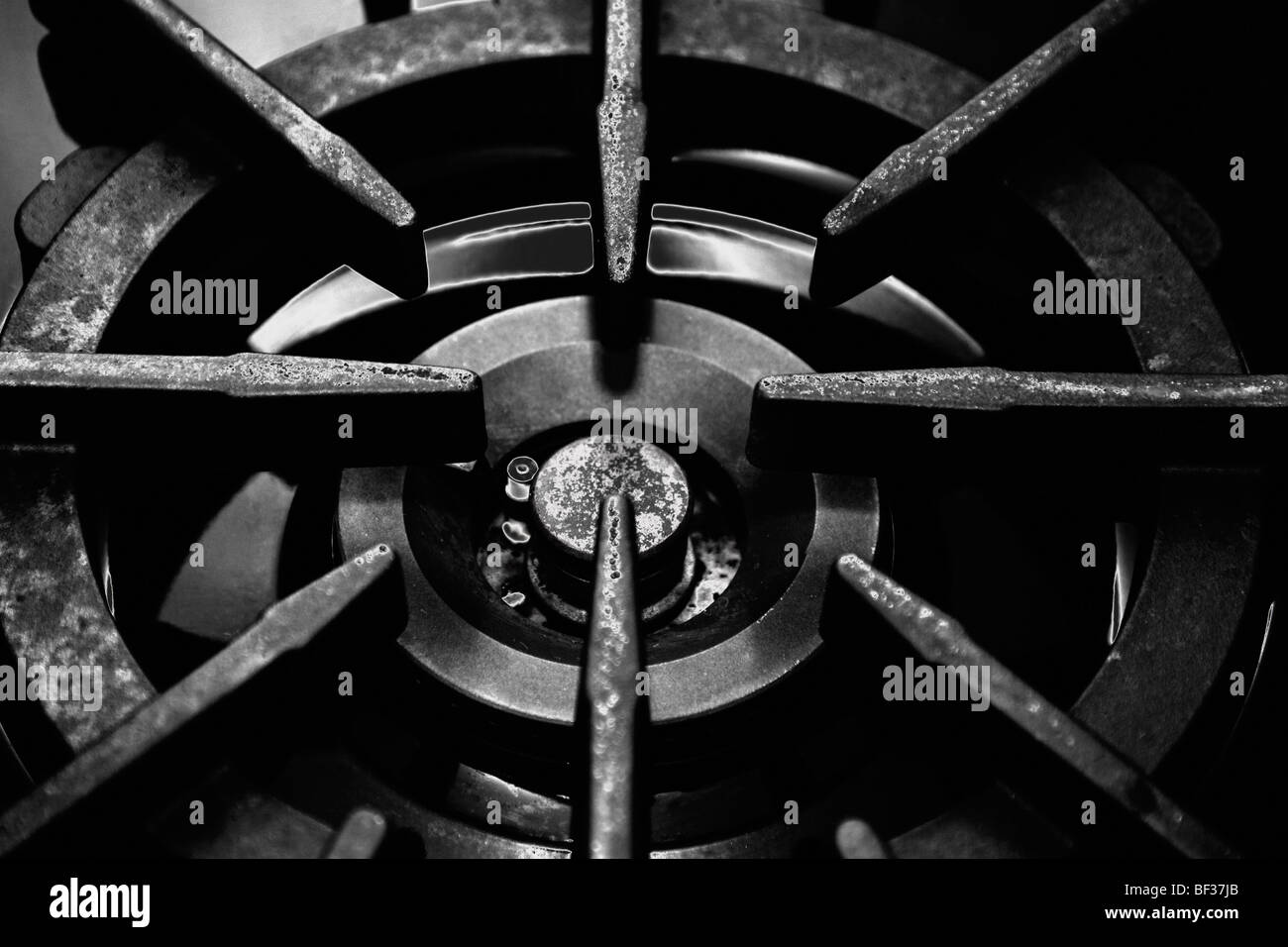 Gas stove cooking in Black and White Stock Photos & Images - Alamy