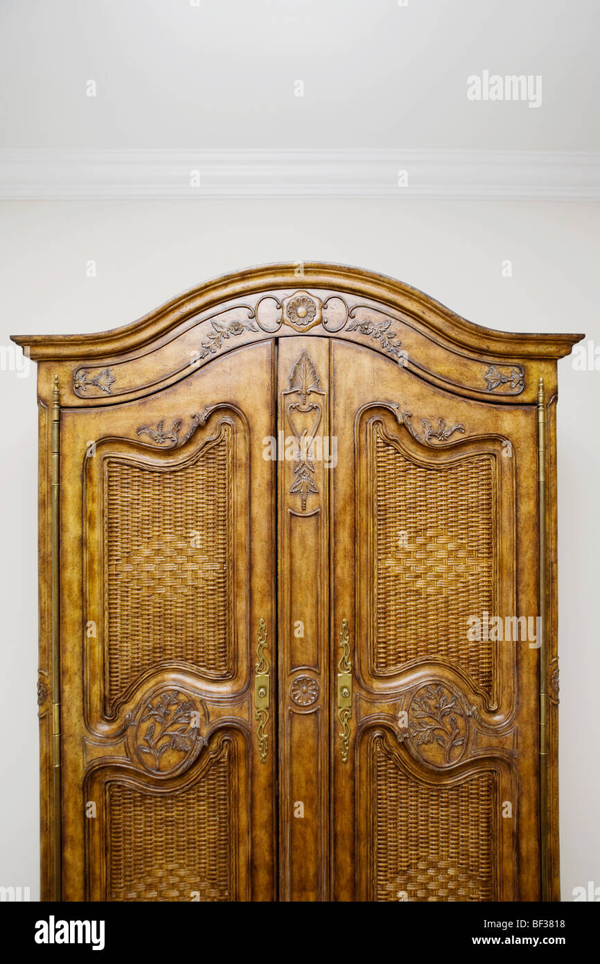 Close-up of a wooden cupboard Stock Photo - Alamy
