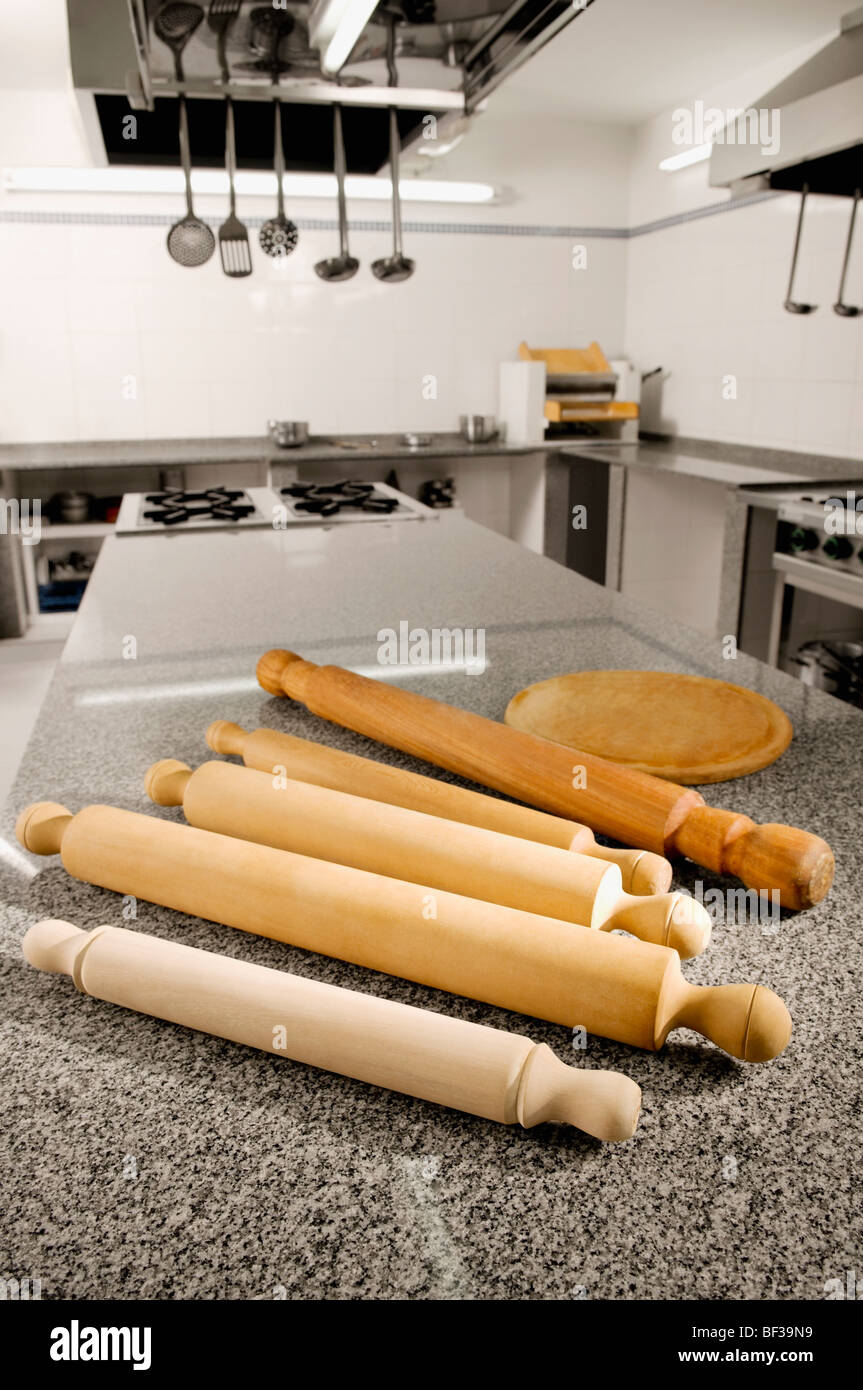 Rolling pins on the kitchen counter Stock Photo - Alamy