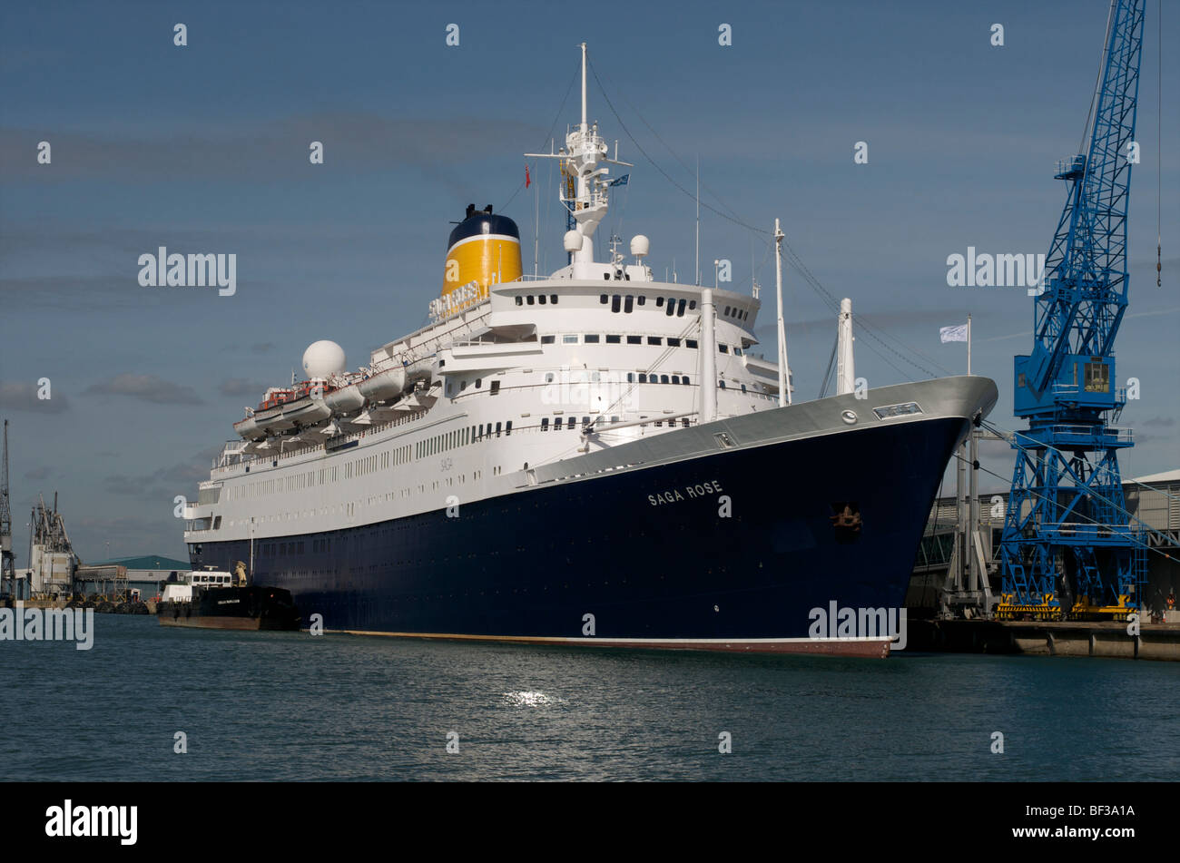 The Saga Rose (24,474 tons) alongside in Southampton docks prior to ...
