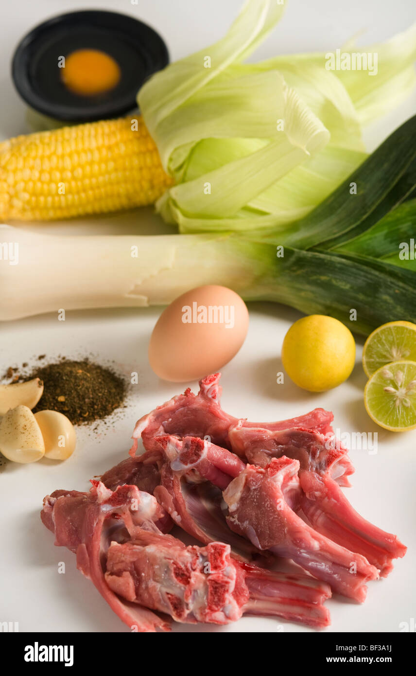 Close-up of mutton with ingredients Stock Photo - Alamy