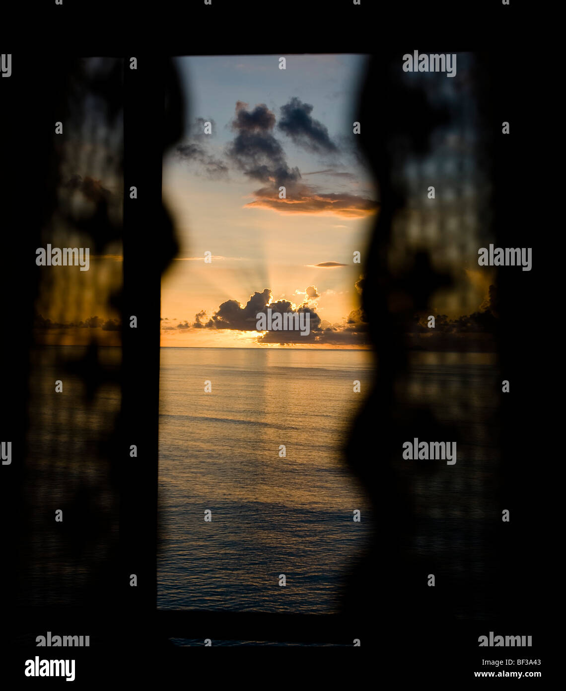 Sunset through curtains hi-res stock photography and images - Alamy