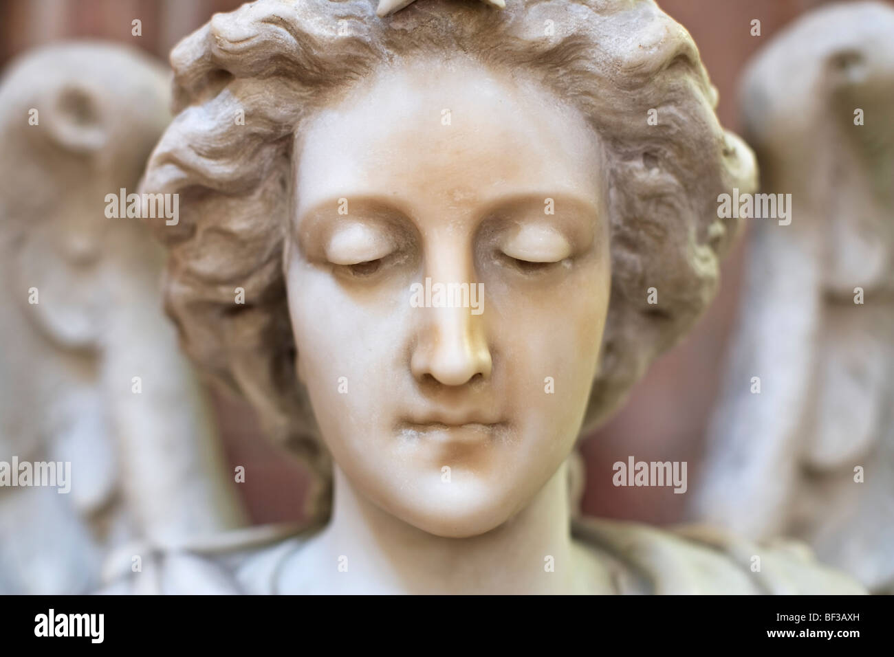 The face of a Marble statue of an angel in the St. Patrick's Roman ...