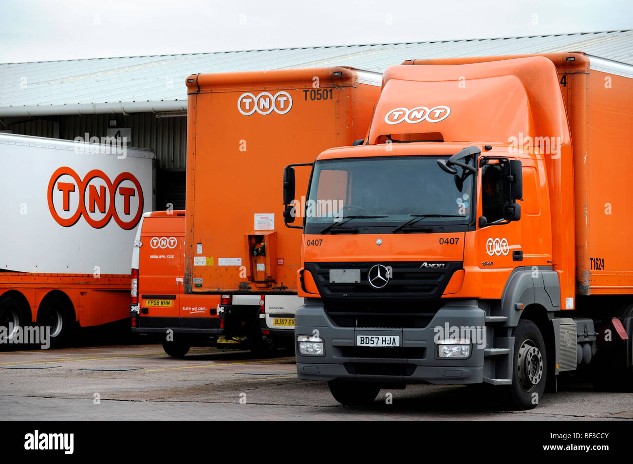 TNT lorries at a depot Stock Photo - Alamy