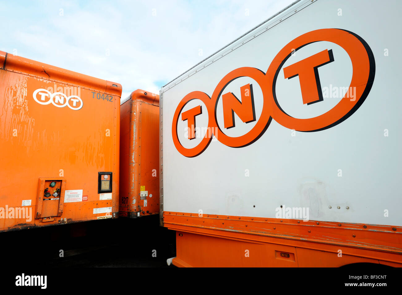 TNT lorries at a depot Stock Photo - Alamy