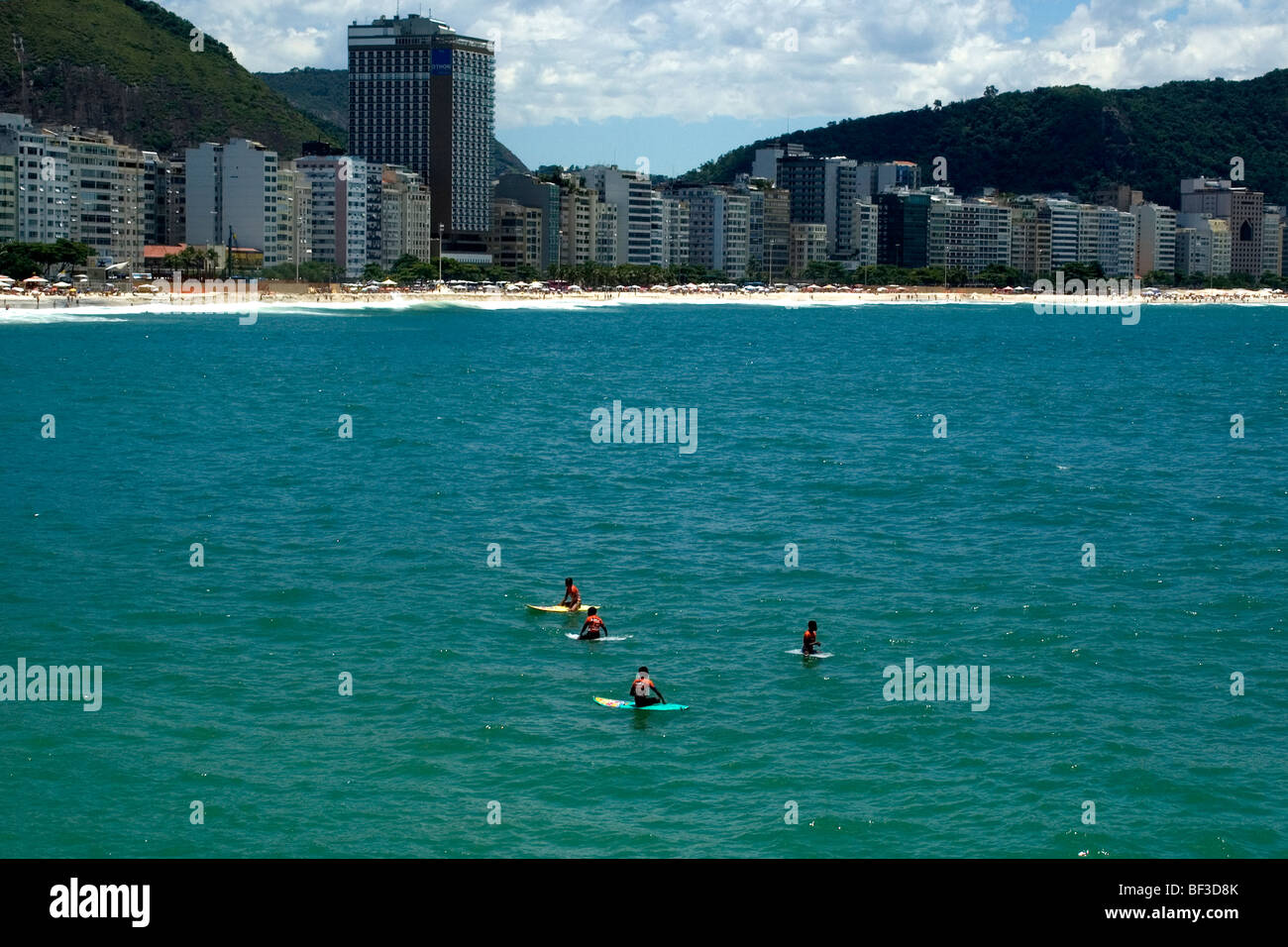 Surfers at Copacabana Beach, Rio de Janeiro, Brazil Stock Photo - Alamy