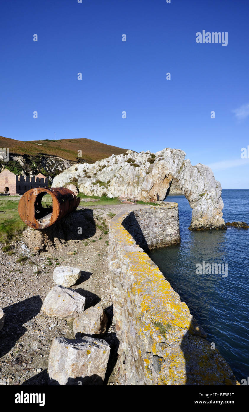 Porth Wen Amlwch Anglesey brickworks rock arch Stock Photo - Alamy
