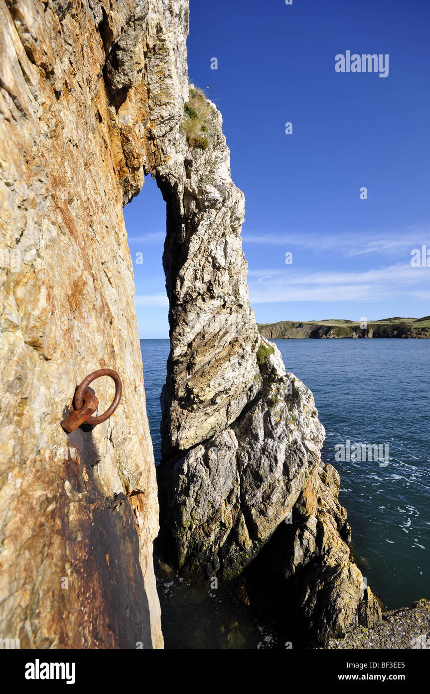 Porth Wen Amlwch Anglesey brickworks rock arch Stock Photo - Alamy