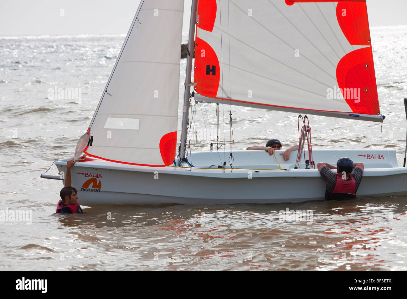 A capsized sailing boat off Teos, Western Turkey Stock Photo - Alamy