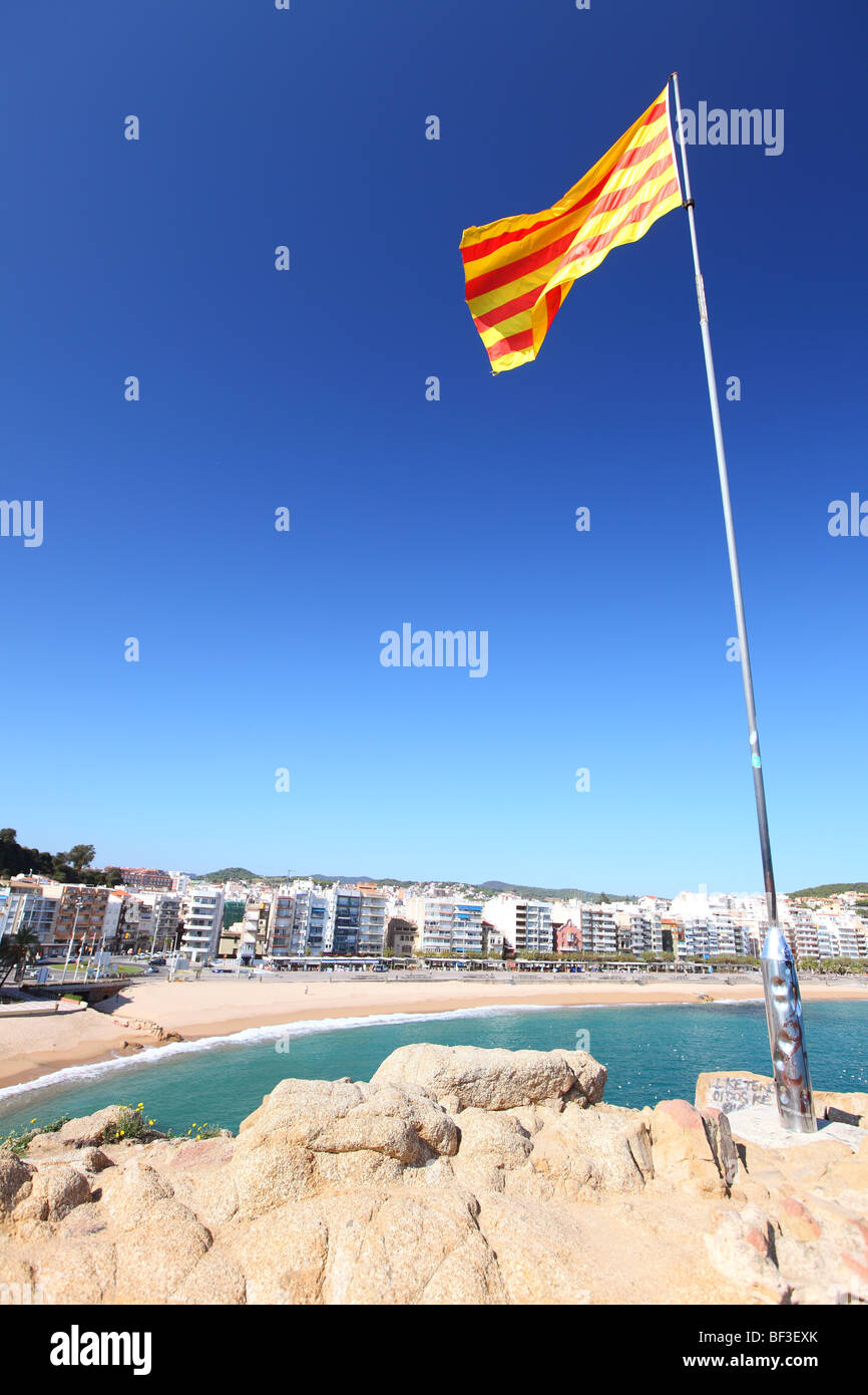 Spain, Catalunya, Catalan, Costa Brava, Blanes, beach sea Stock Photo ...