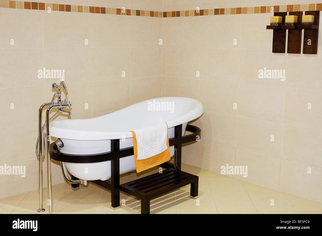 Bathtub in the bathroom Stock Photo - Alamy