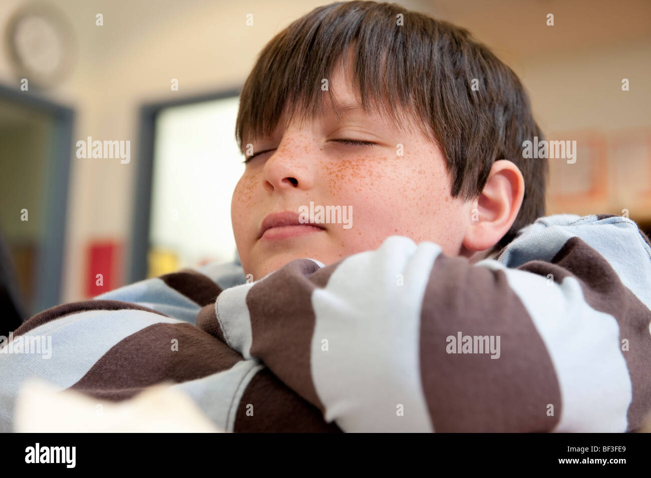 Student sleeping during class Stock Photo - Alamy