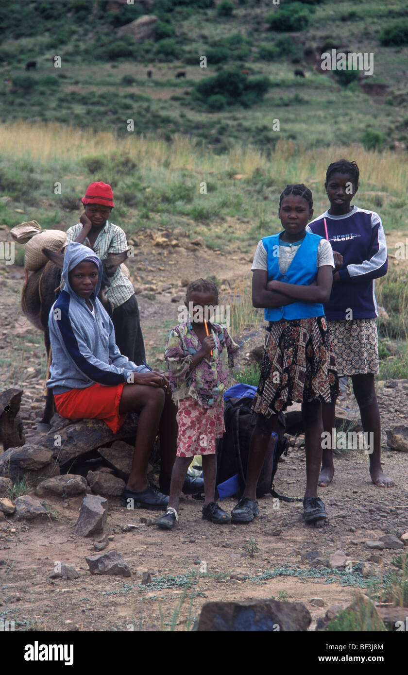 Rural Lesotho children Stock Photo - Alamy