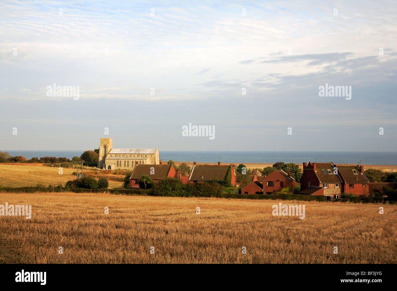 The Church of Saint Nicholas overlooking the sea in the village of ...