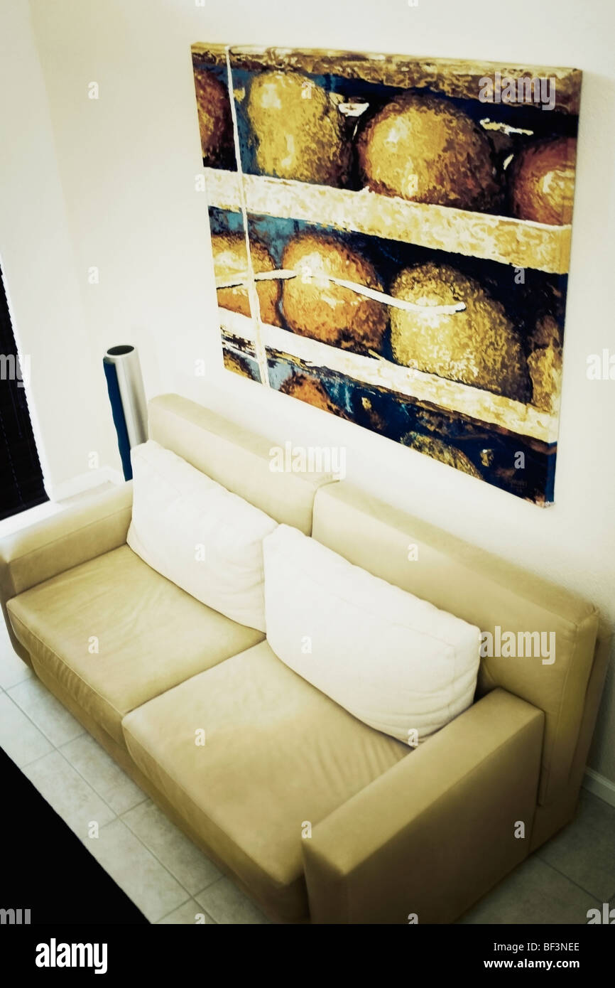 Couch in a living room Stock Photo - Alamy