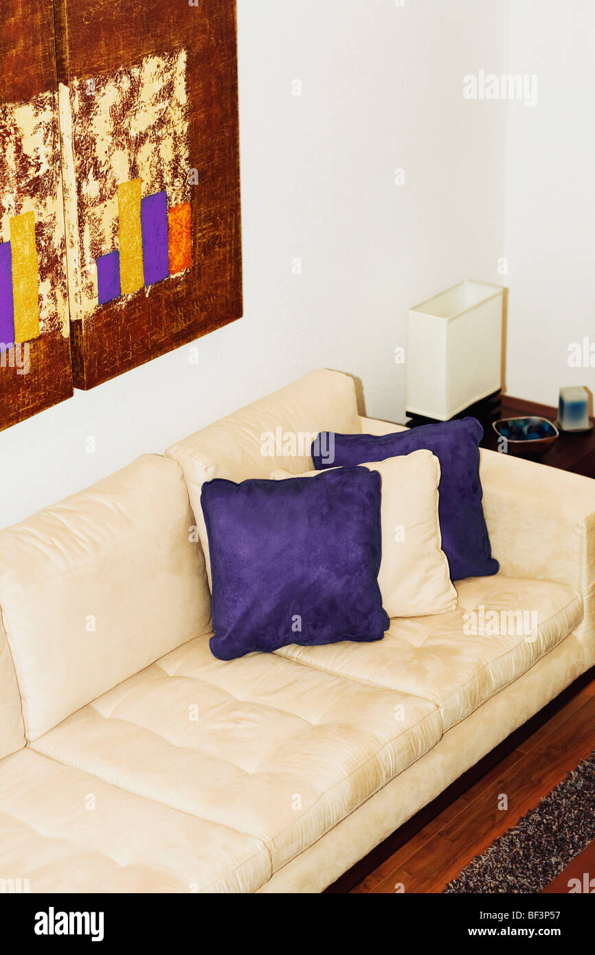 Couch in a living room Stock Photo - Alamy