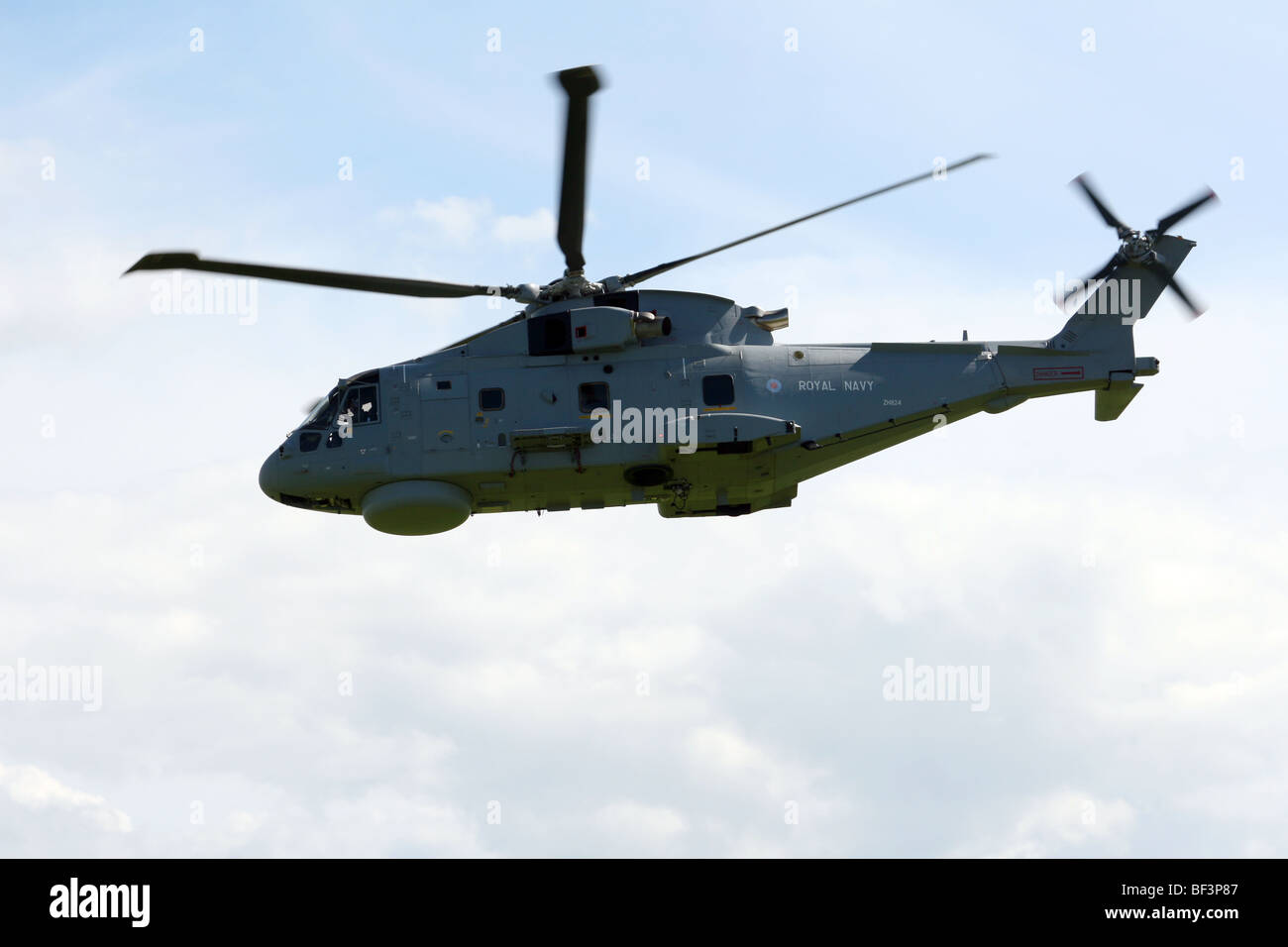 The UK Royal Navy Merlin medium lift helicopter is a variant of the ...